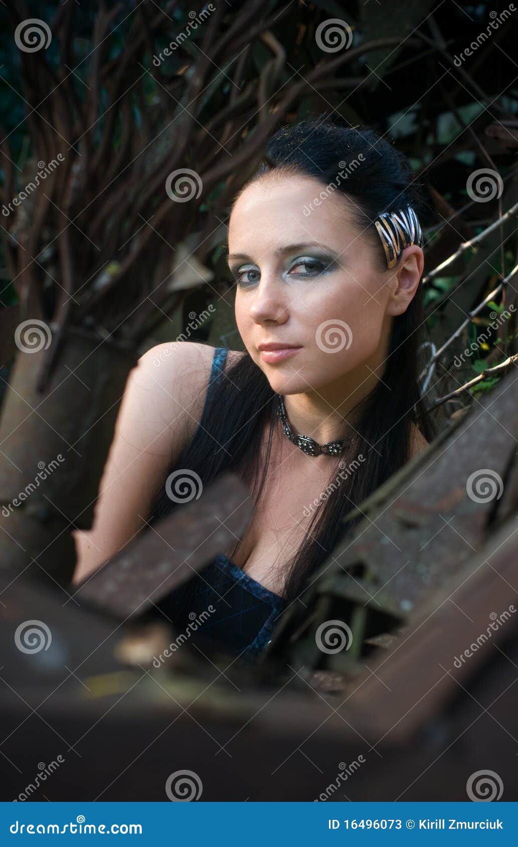 Gothic lady stock image. Image of gothic, blue, outfit - 16496073