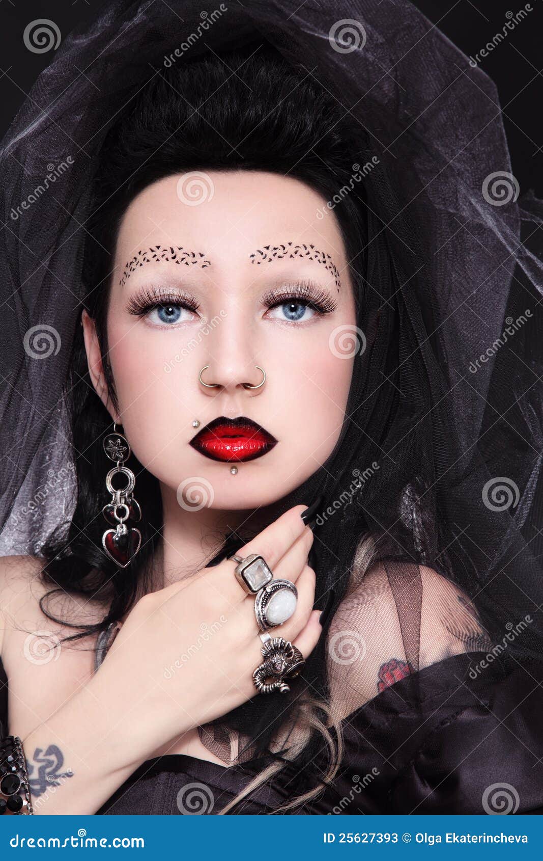Gothic lady stock image. Image of beautiful, allure, bride - 25627393