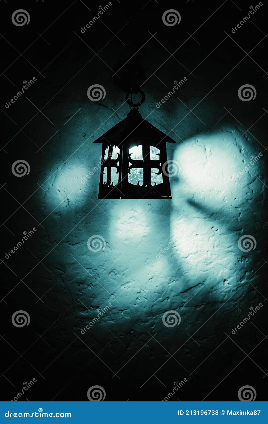 Gothic Lantern on the Wall in Horror Style Stock Photo - Image of life ...