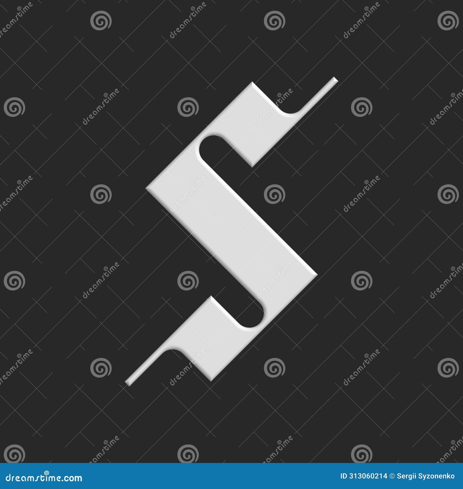 Gothic Letter S Serif Logo Creative Initial Volumetric Shape, Black and ...