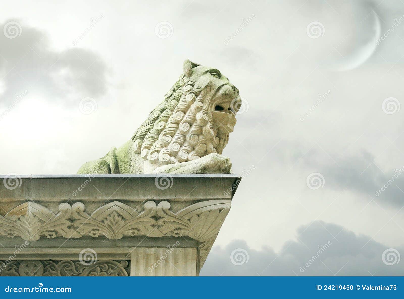Gothic Lion Sculpture on the Ledge of the Roof Stock Photo - Image of ...