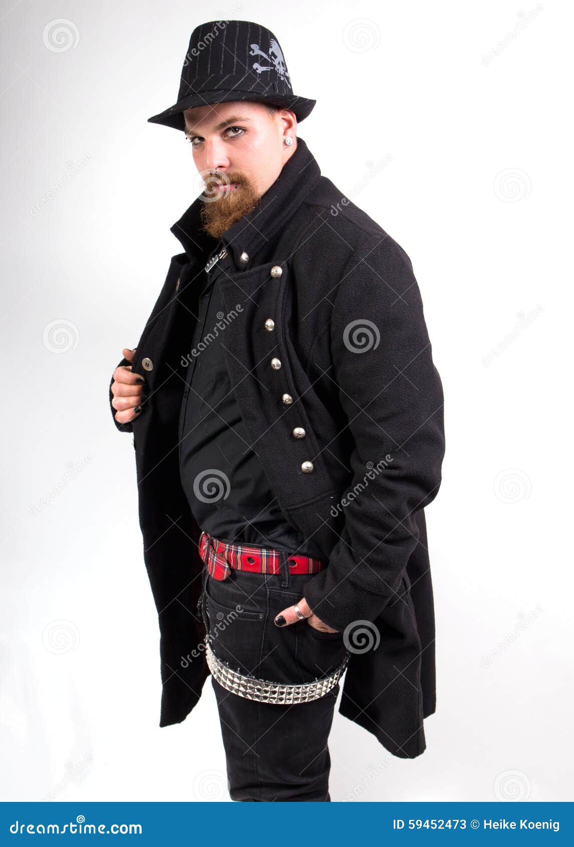 Gothic man stock image. Image of caucasian, posing, studio - 59452473