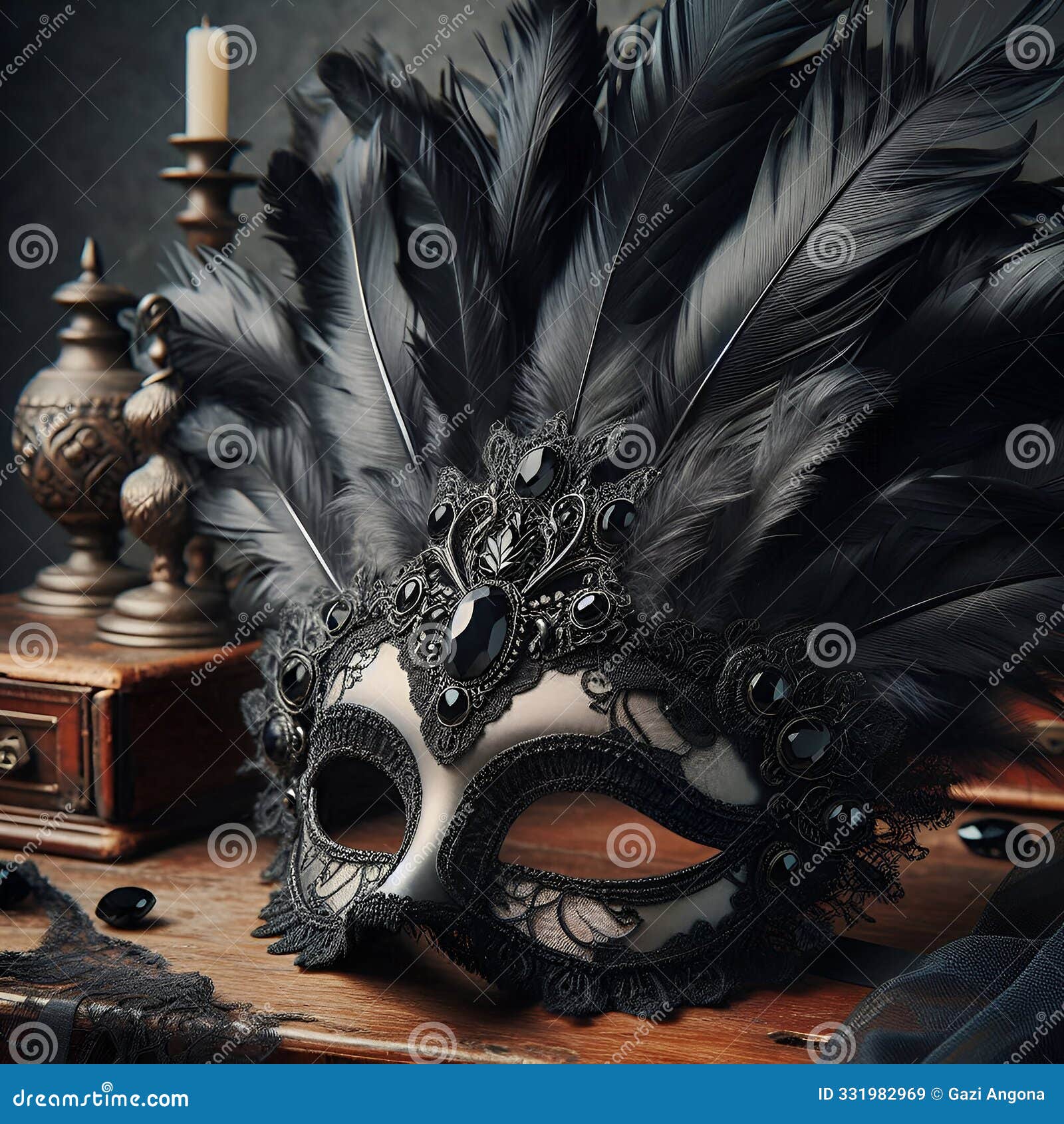 Gothic Masquerade Mask, Generative Ai Stock Illustration - Illustration ...