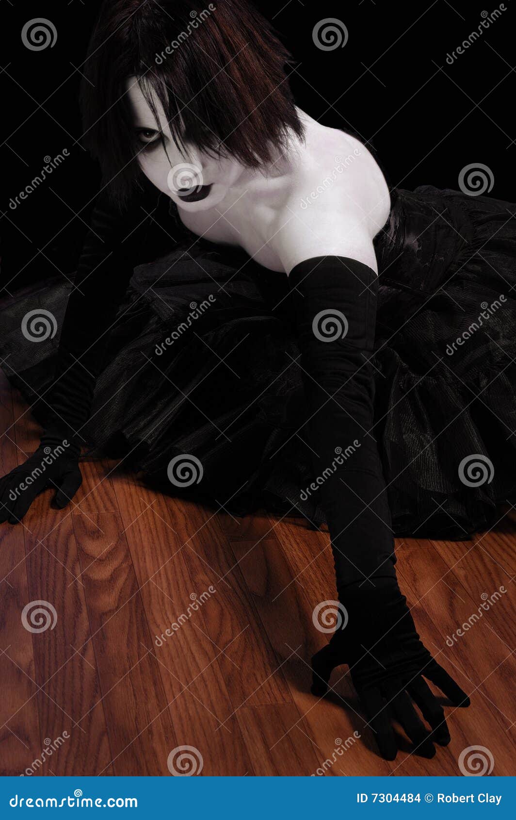 Gothic Mime Girl stock photo. Image of gloves, adult, beautiful - 7304484
