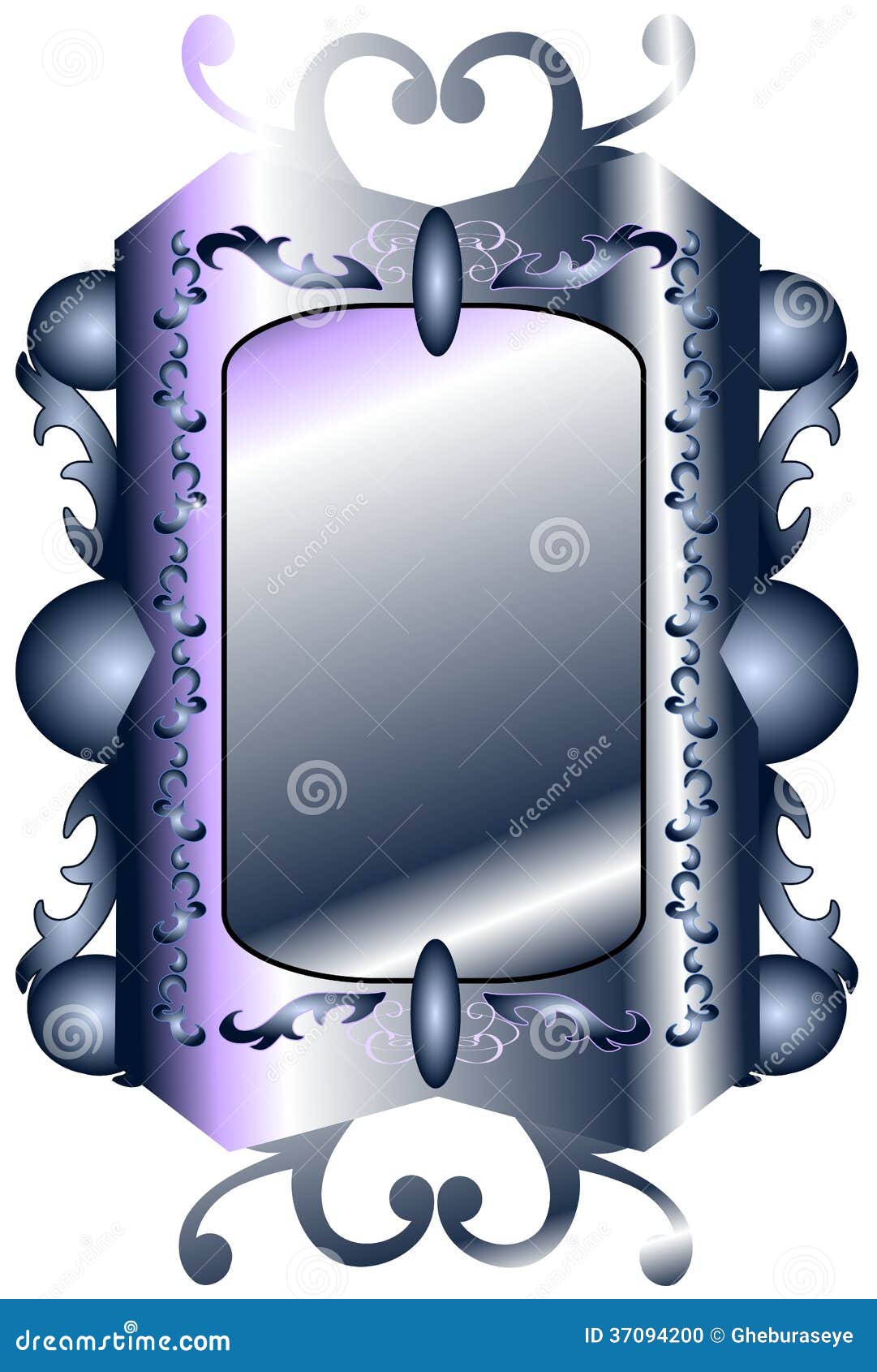 Violet Gothic Mirror Isolated Stock Illustration - Illustration of ...