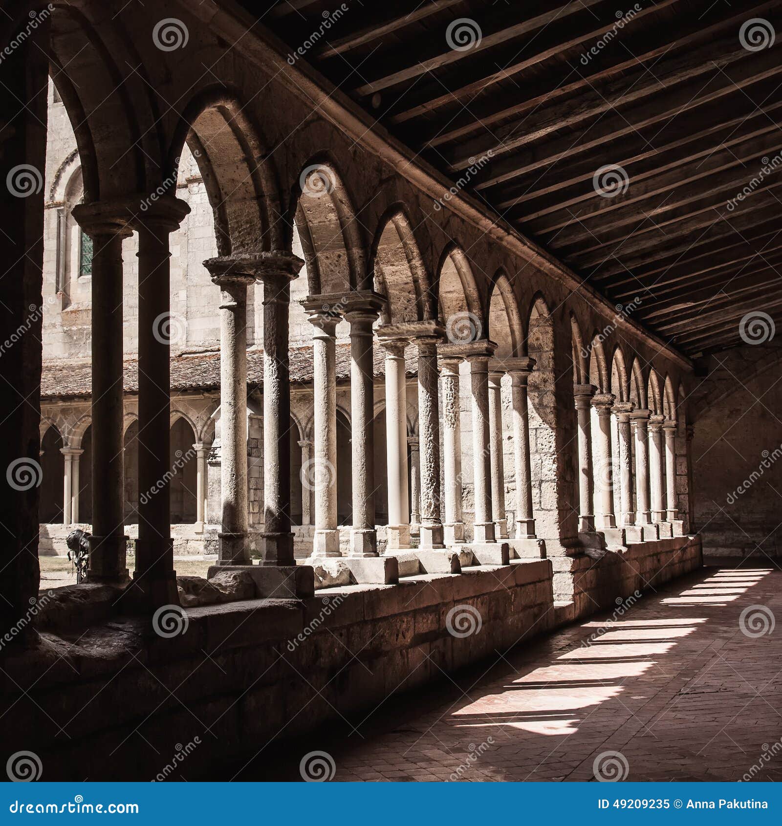 Gothic monastery courtyard stock image. Image of france - 49209235