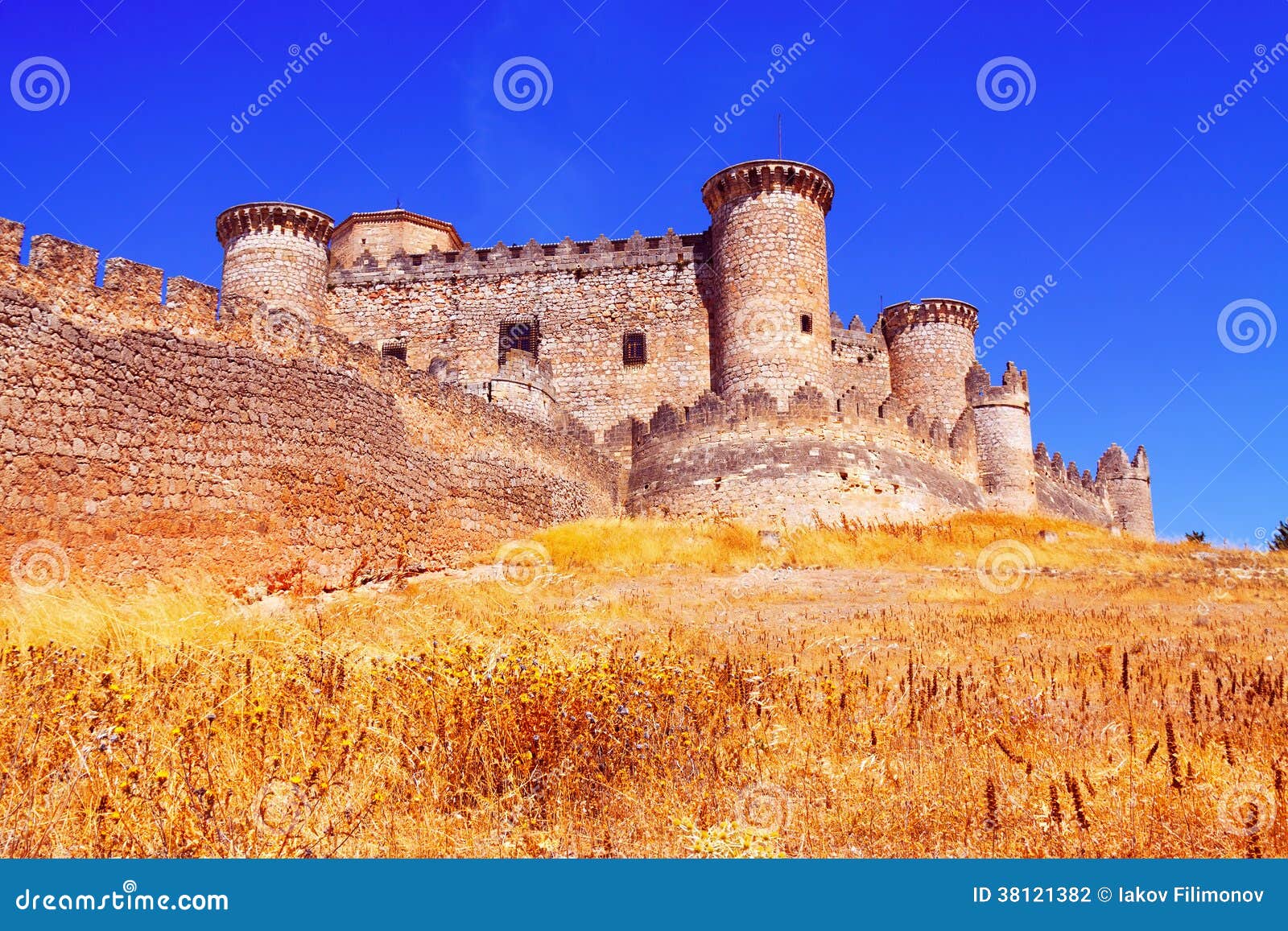 Gothic-Mudejar Castle in Belmonte Stock Photo - Image of landmark ...