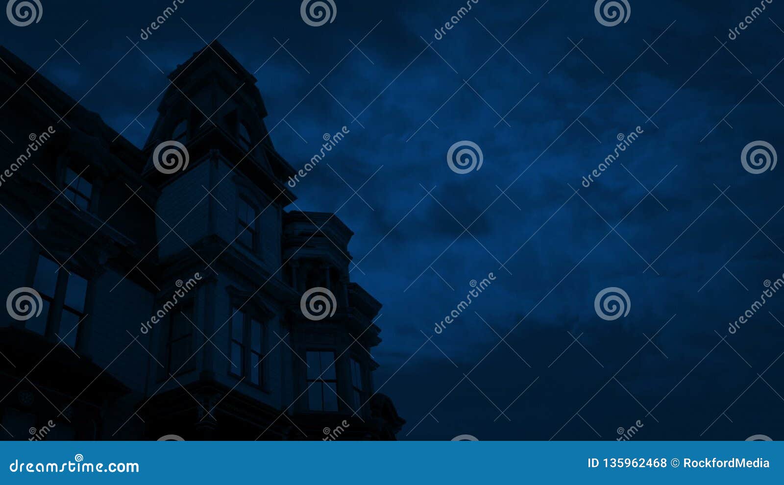 Gothic Old House at Night stock footage. Video of animation - 135962468
