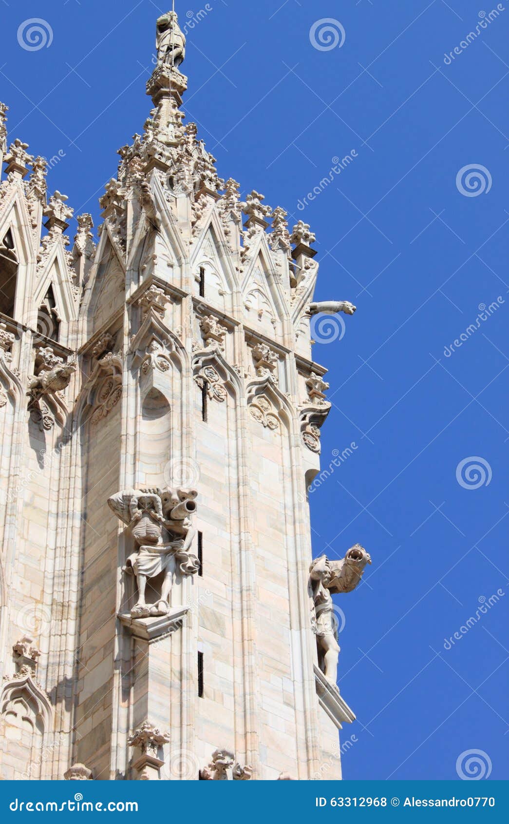 Gothic Pinnacles of the Milan Cathedral Stock Photo - Image of catholic ...
