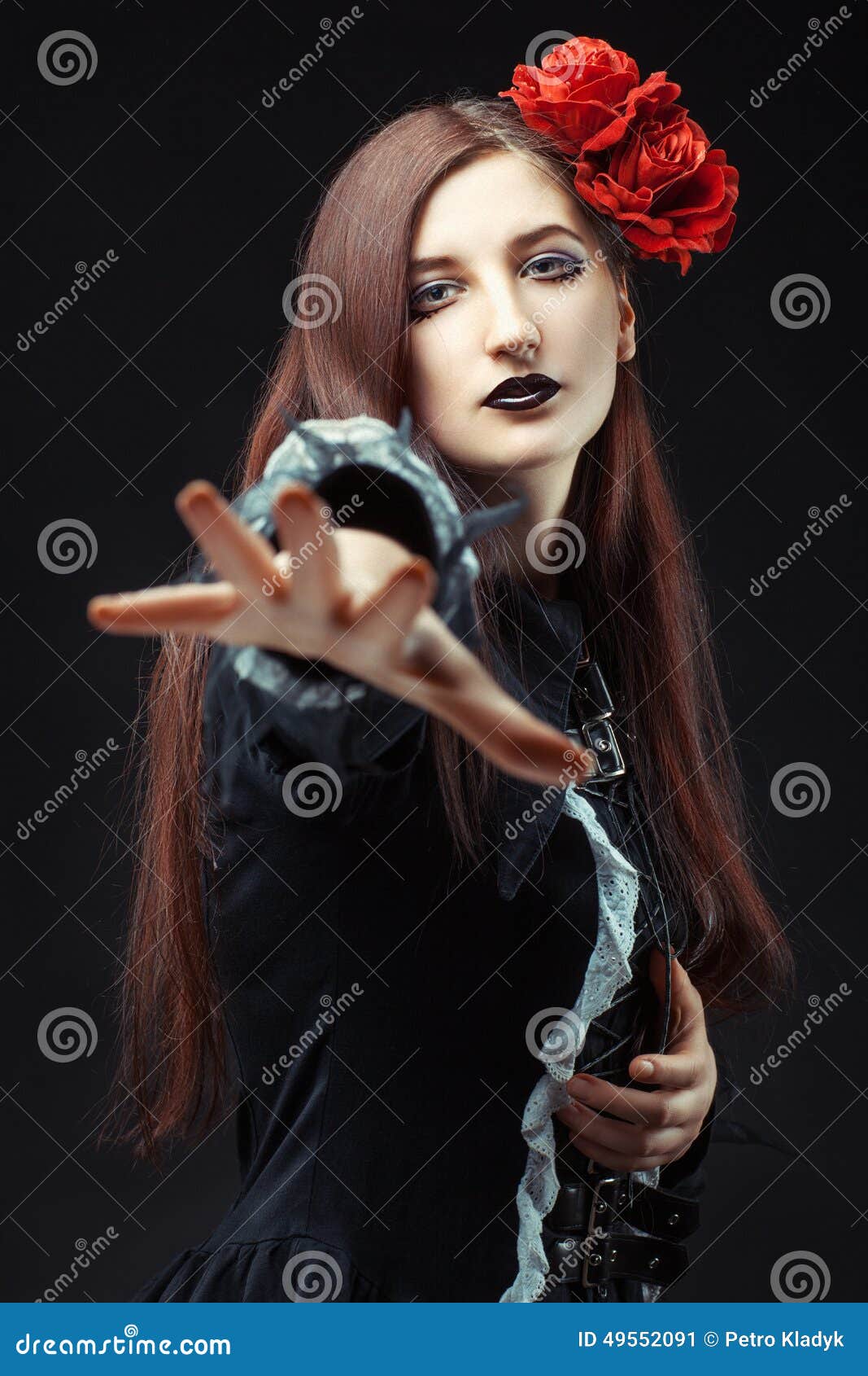 Gothic portrait of a girl. stock image. Image of beauty - 49552091
