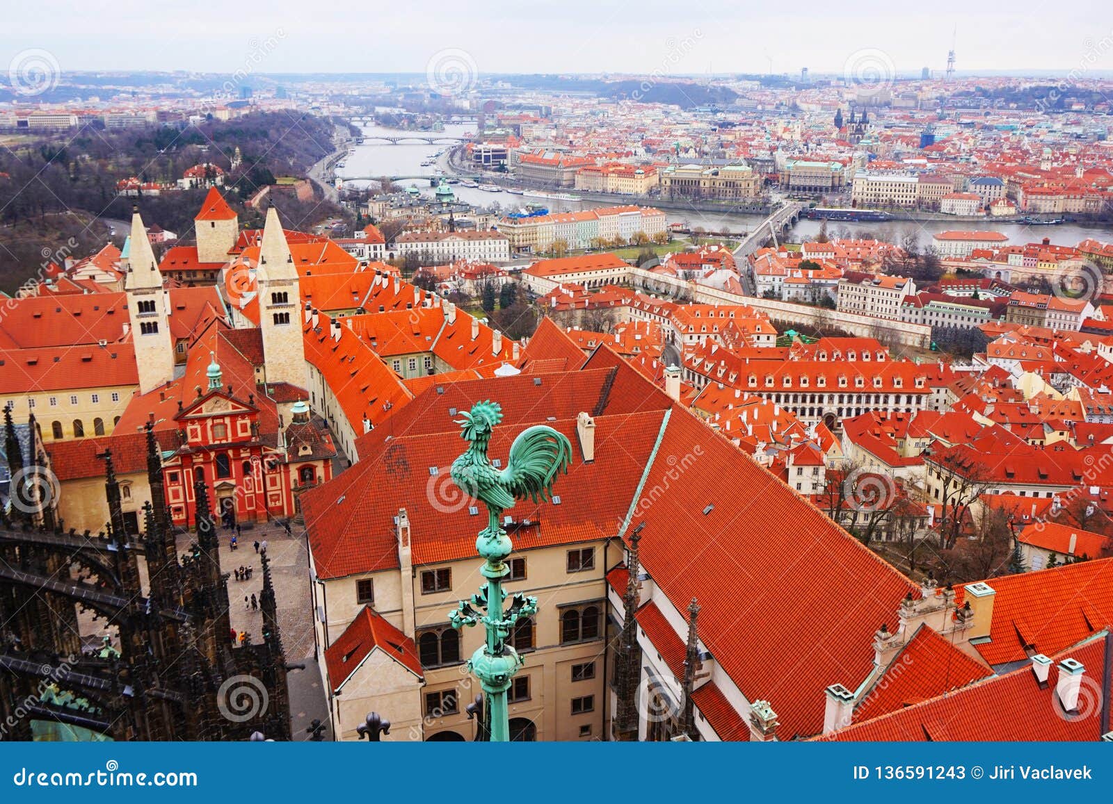 Gothic Prague from the Old Castle Stock Image - Image of capital ...