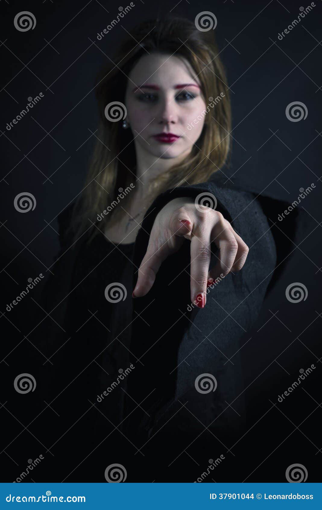 Gothic Priestess Pointing You Stock Photo - Image of people, point ...