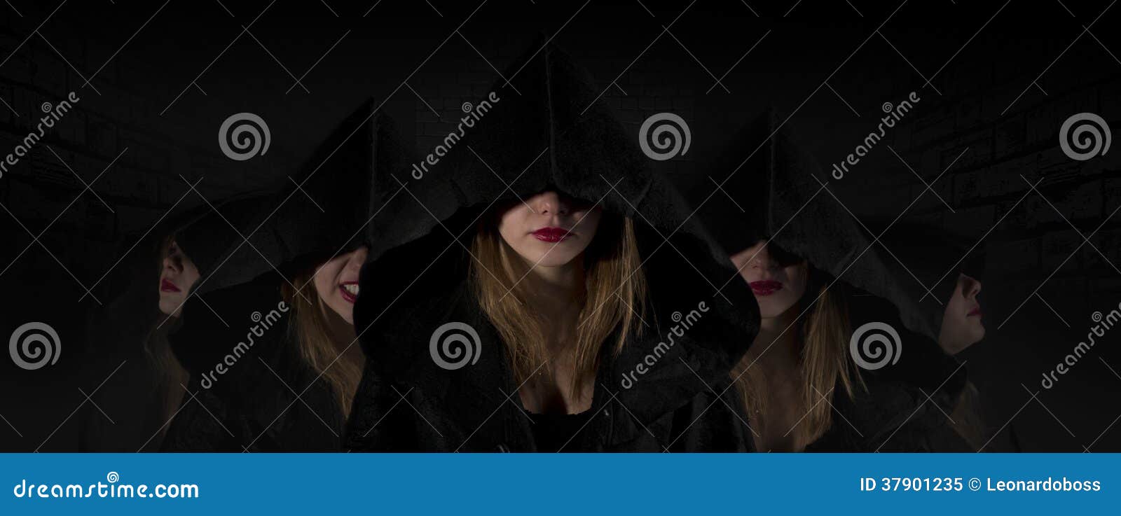 Priestess Of Red Magic, Sorcerers With Magical Mask Occult Masonic ...