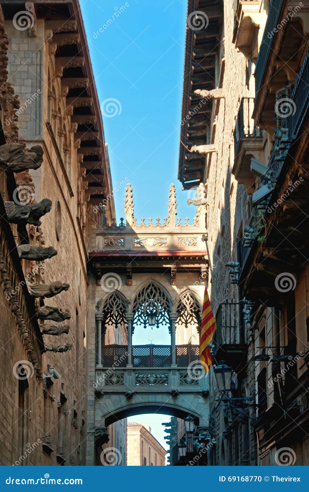 Gothic Quarter of Barcelona Stock Photo - Image of homes, historic ...