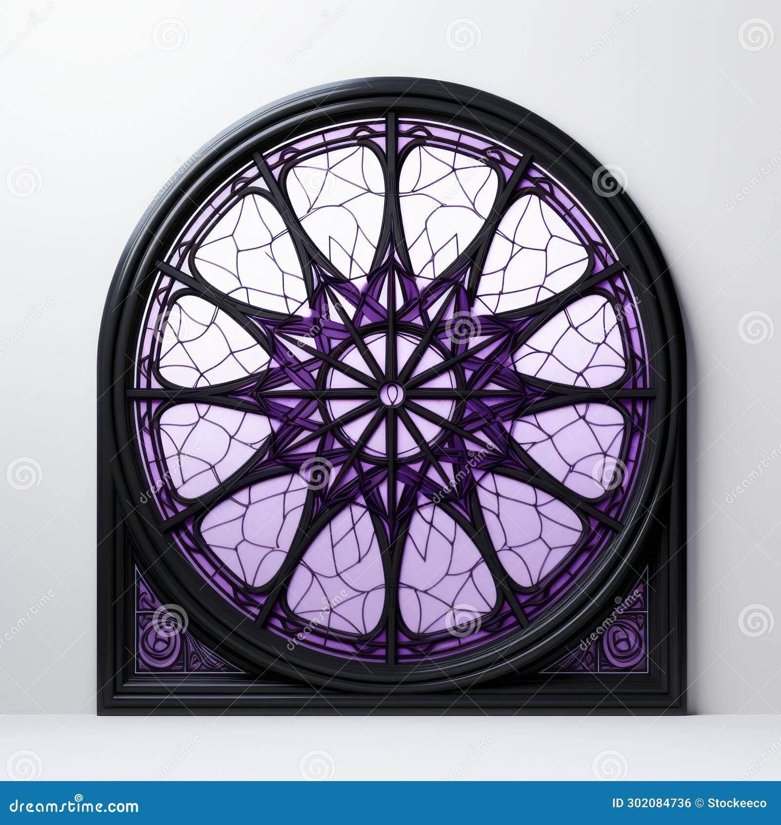 Gothic Realism Stained Glass Window: a Luminous Wall Sculpture Stock ...