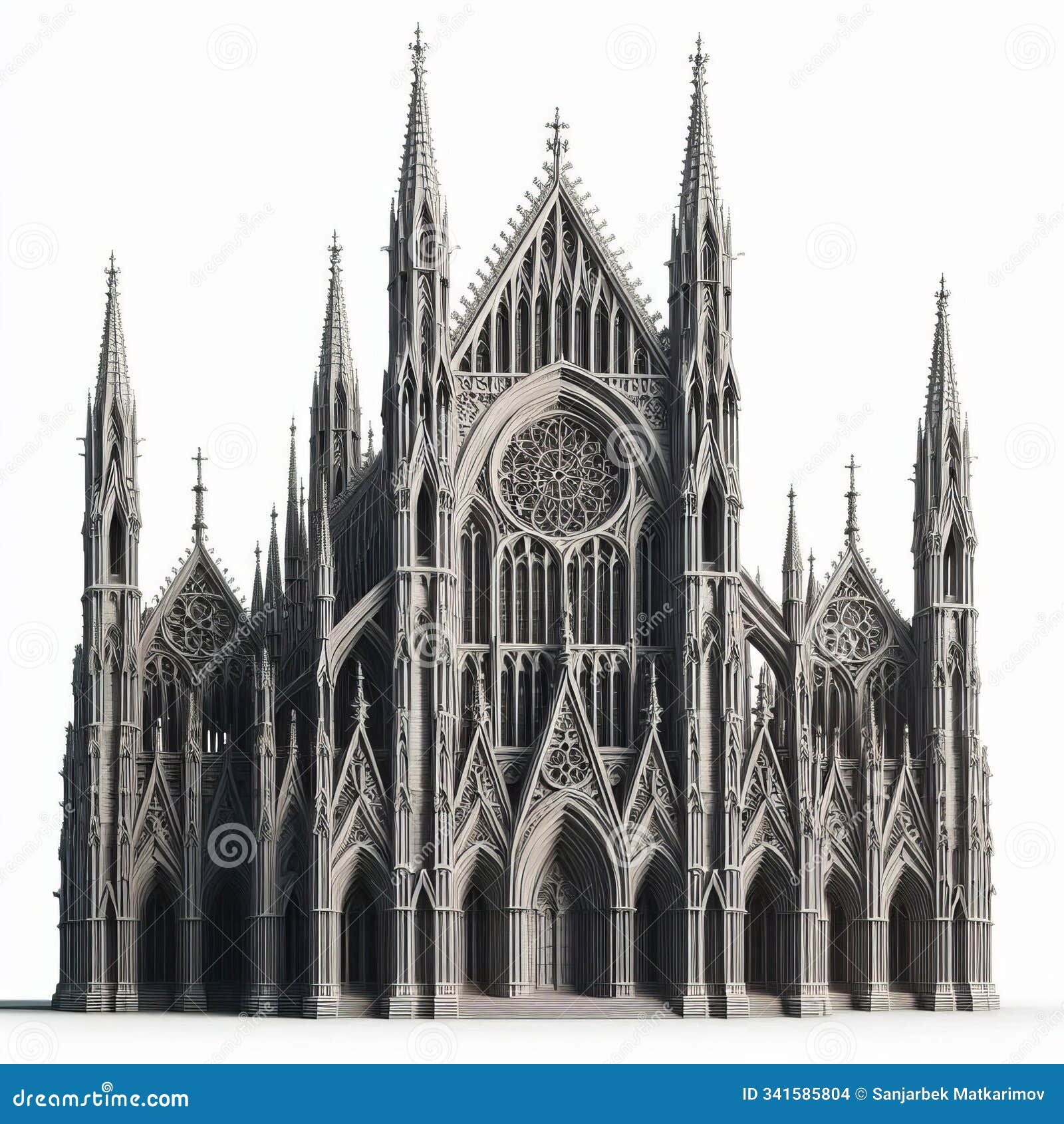Gothic Revival Cathedral an Imposing Structure with Pointed Arch Stock ...