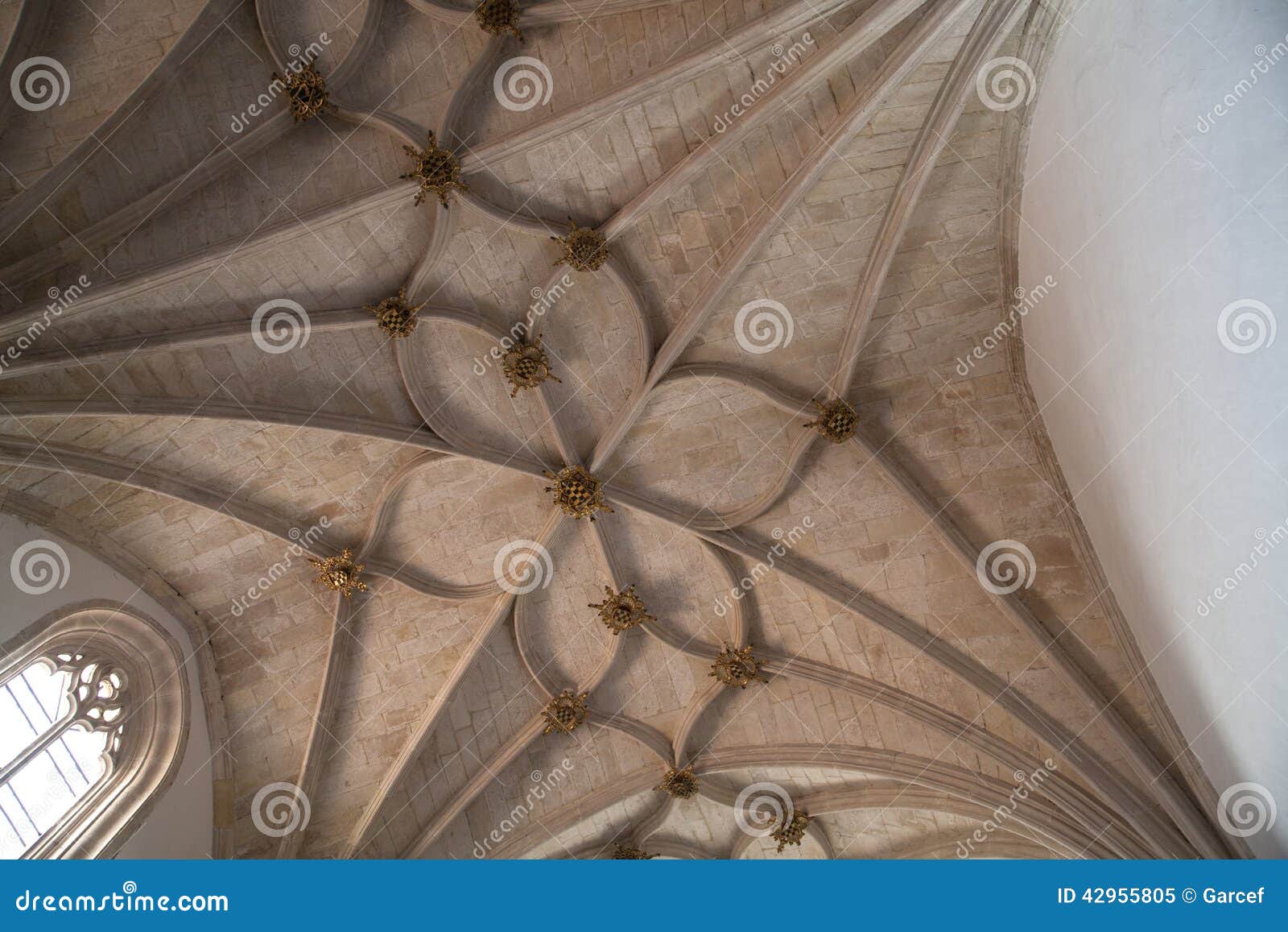 Gothic ribbed vaulting stock image. Image of spain, boss - 42955805