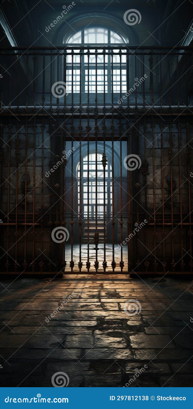 Gothic Romance Detailed Rendering of an Old Damaged Prison Cell Stock ...