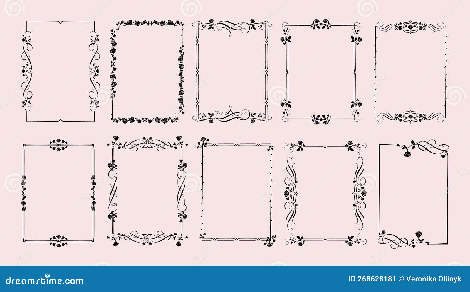 Set Of Gothic Borders Vector Illustration | CartoonDealer.com #27053242