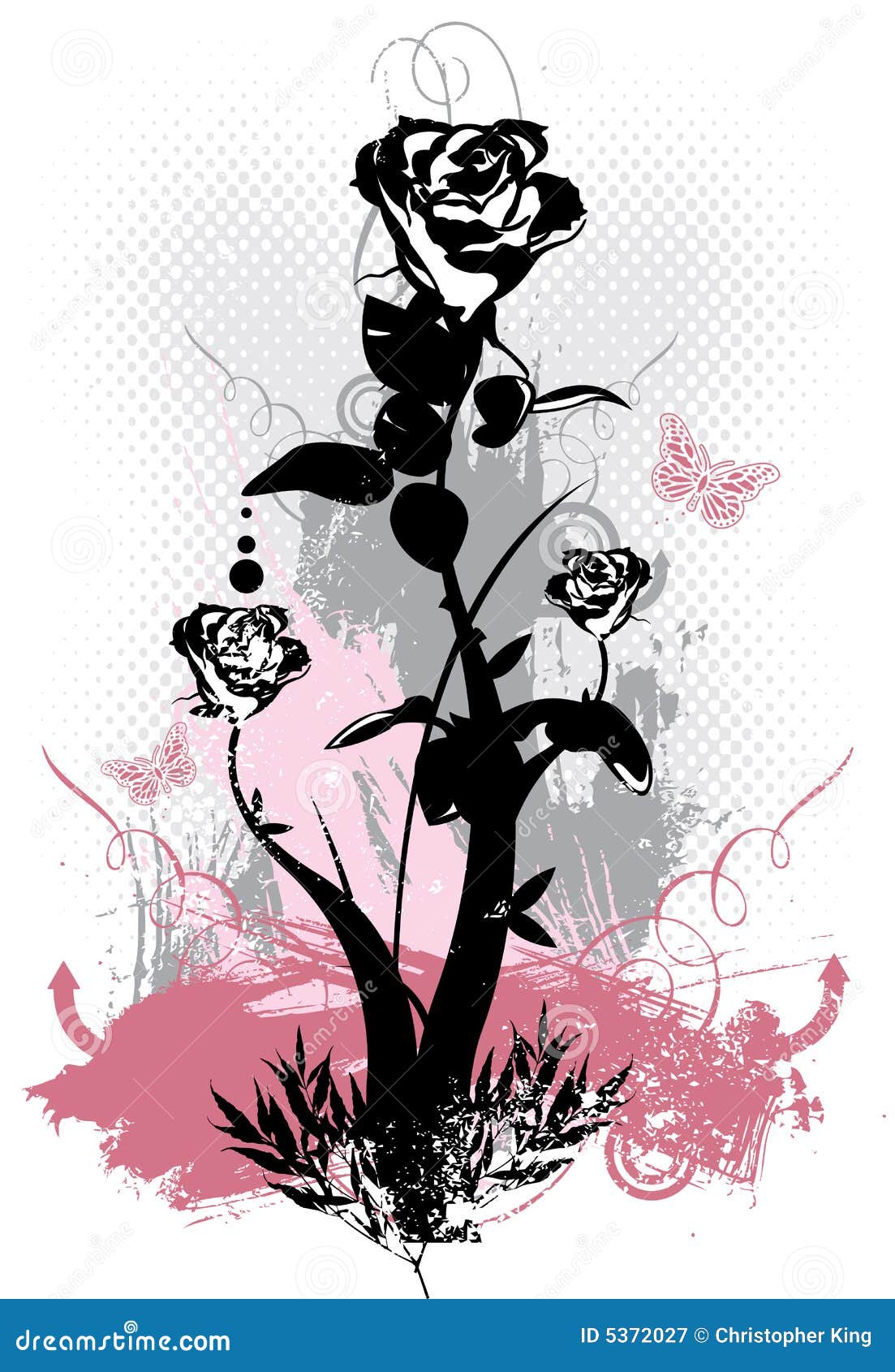 Gothic Roses Floral Grunge Vector Illustration Stock Vector ...
