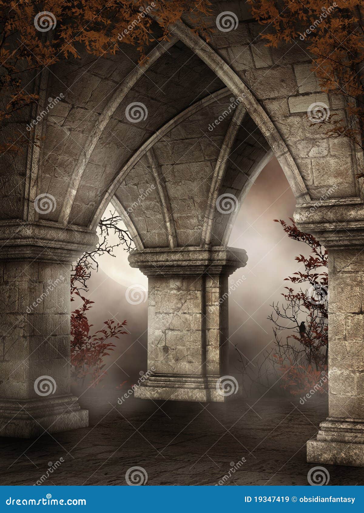Gothic Old Ruins Covered With Ivy Royalty-Free Stock Photo ...