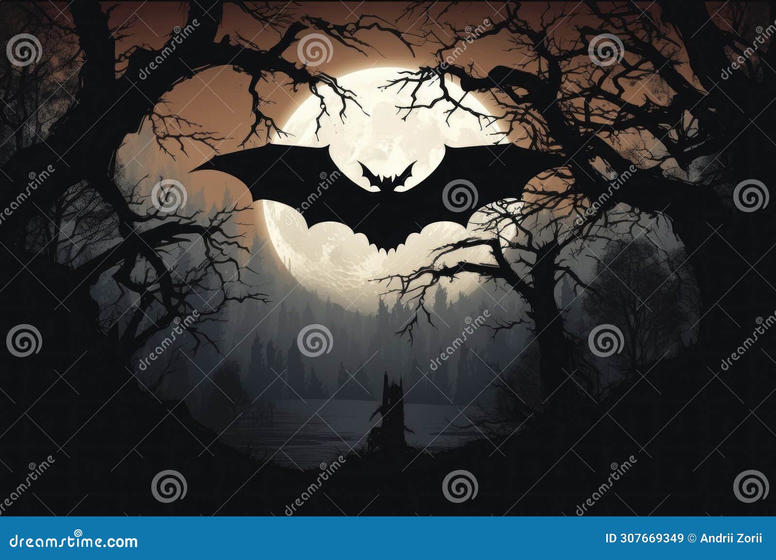 Gothic Bat Silhouette Against Twilight Moon Stock Image - Image of ...