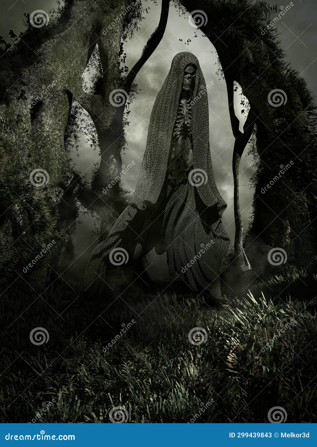 Wraith among the trees stock illustration. Illustration of dark - 299439843