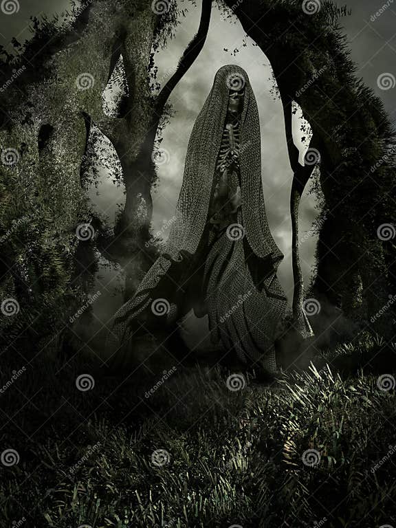 Wraith among the trees stock illustration. Illustration of dark - 299439843