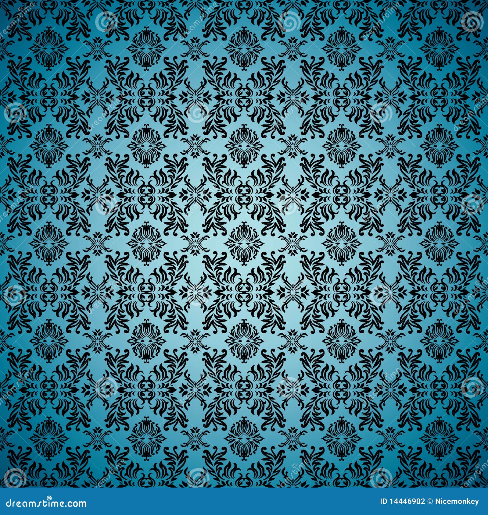 Gothic Seamless Blue Wallpaper Stock Vector - Illustration of dark ...