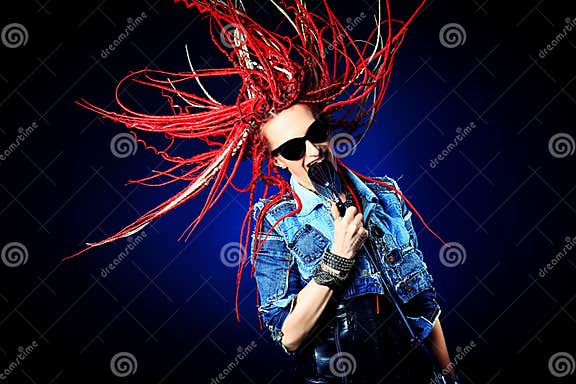 Gothic singer stock photo. Image of female, musician - 32893194