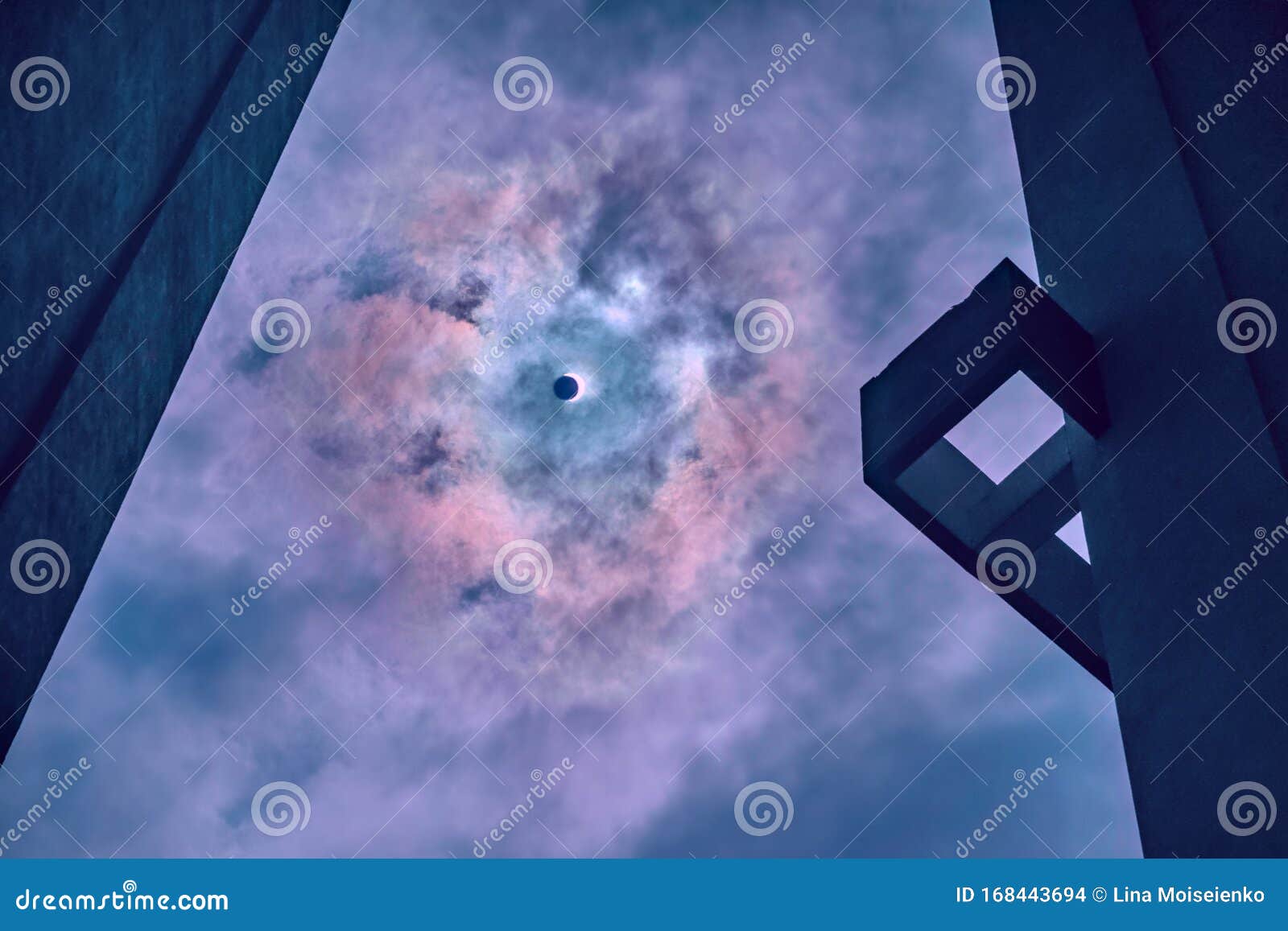 Gothic Sky with Solar Eclipse Stock Photo - Image of intense, omen ...