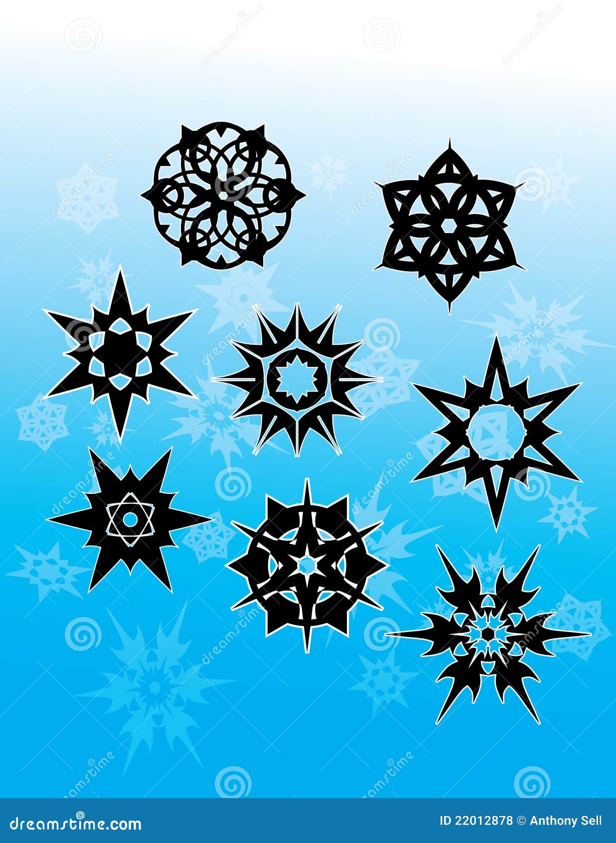Gothic Snowflakes 1 stock vector. Illustration of flower - 22012878