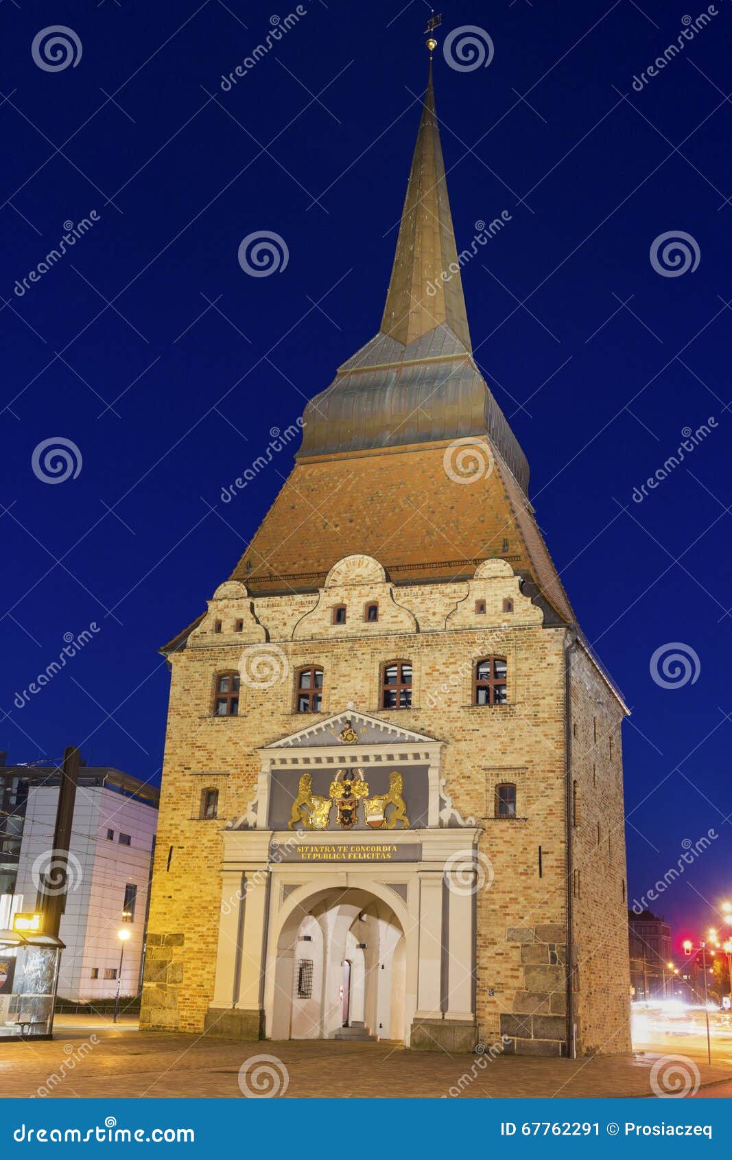 Gothic South Gate in Rostock in Germany Stock Image - Image of dusk ...