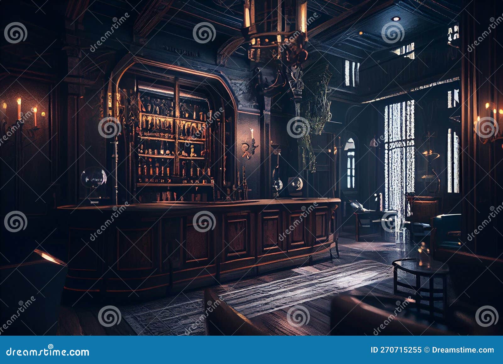 Gothic Speakeasy Bar Interior, AI Generative Stock Photography ...
