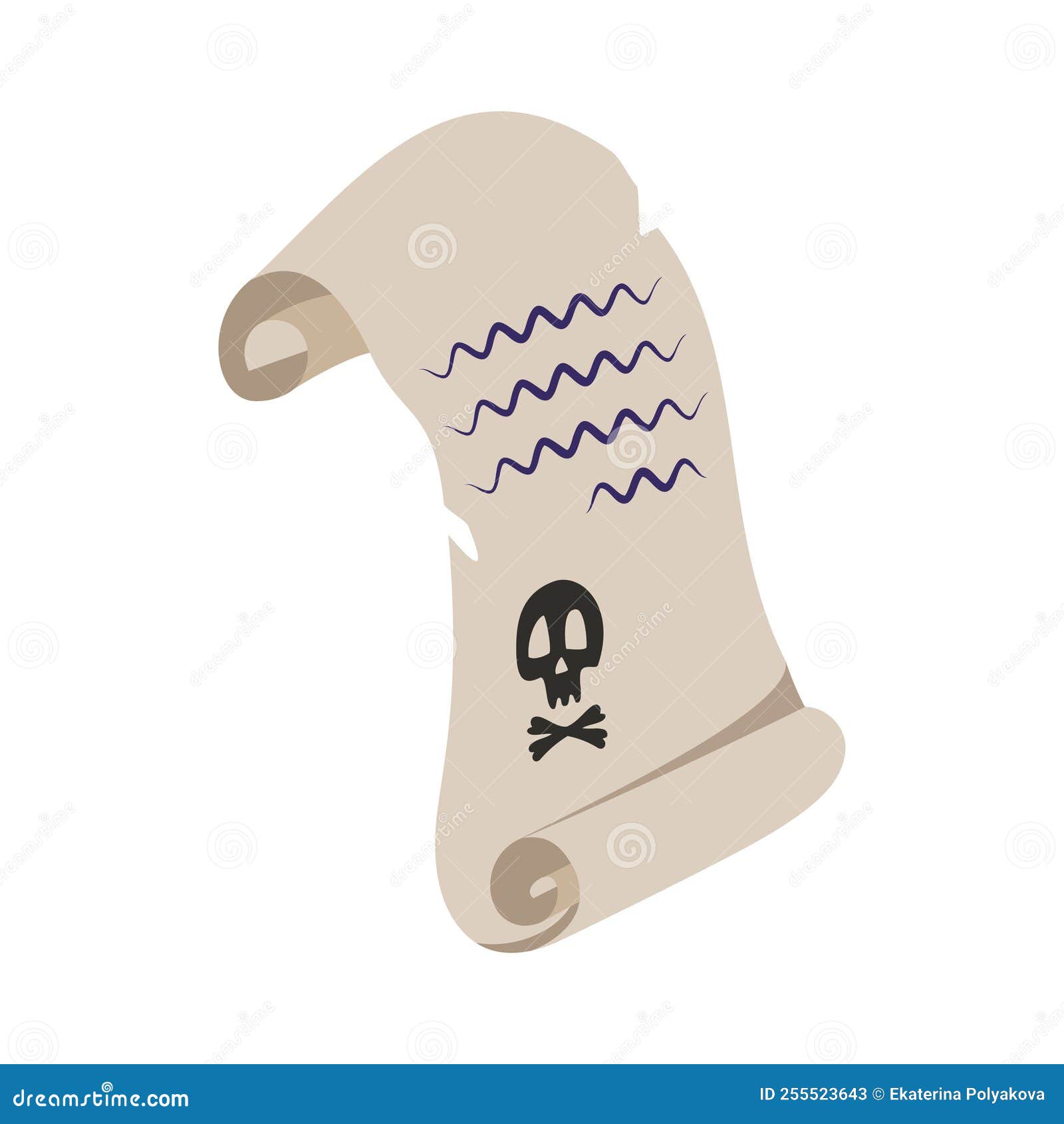 Gothic Spells on Parchment with a Witch Skull and Paper Scroll Stock ...