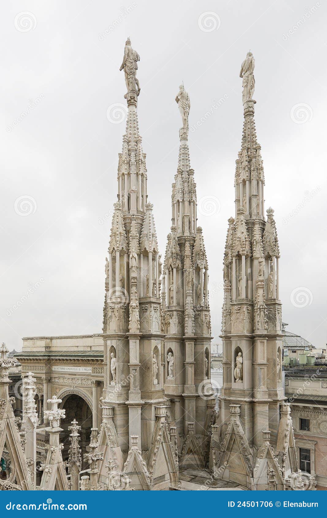 Gothic Spires of Duomo Cathedral at Milan, Italy Stock Photo - Image of ...