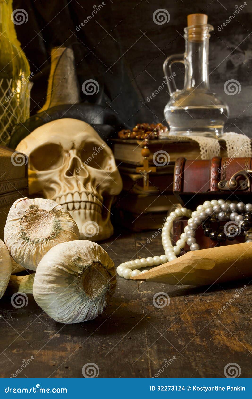 Gothic still life stock photo. Image of anatomy, ingredients - 92273124