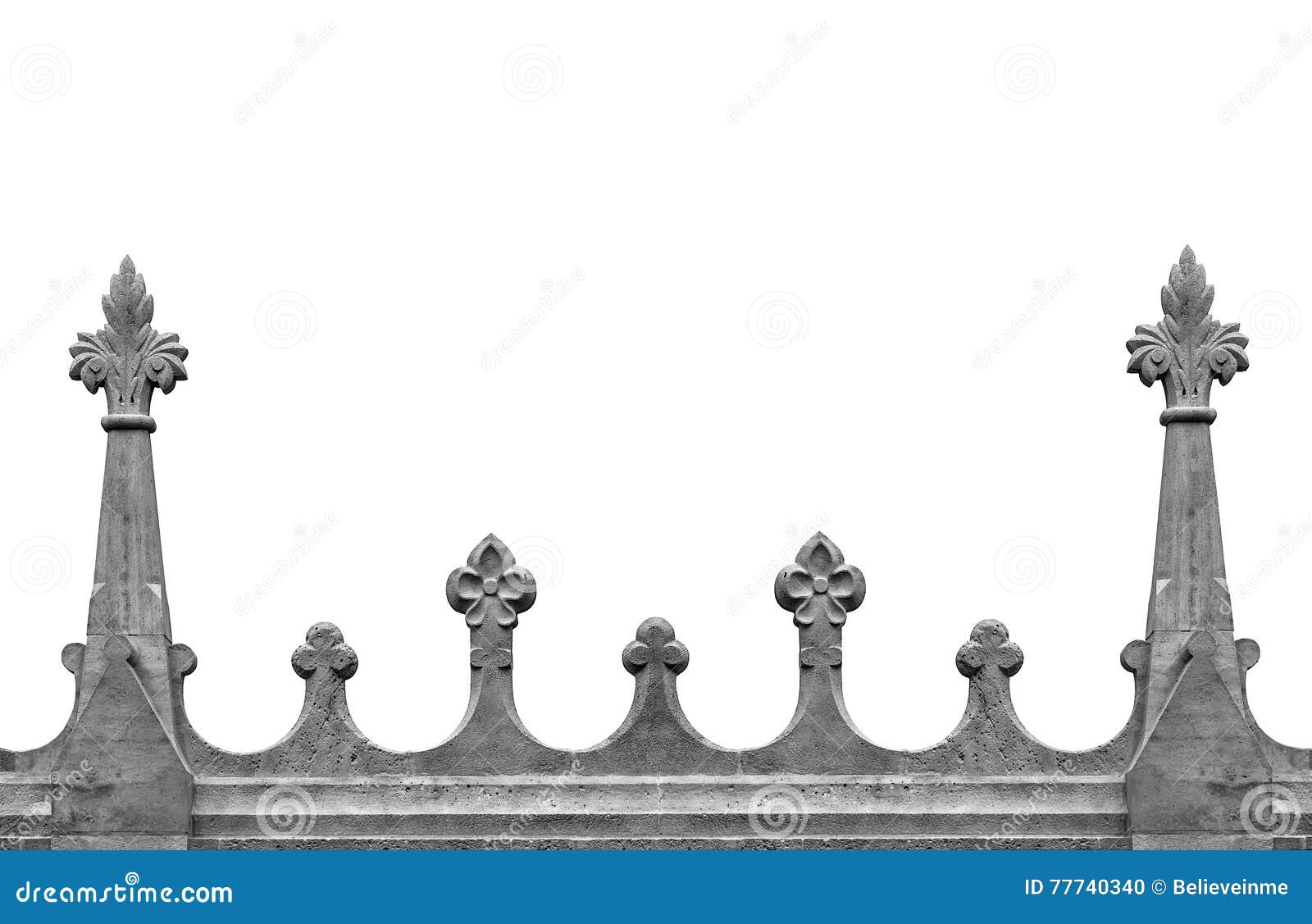 Gothic stone fence. stock photo. Image of gothic, vintage - 77740340