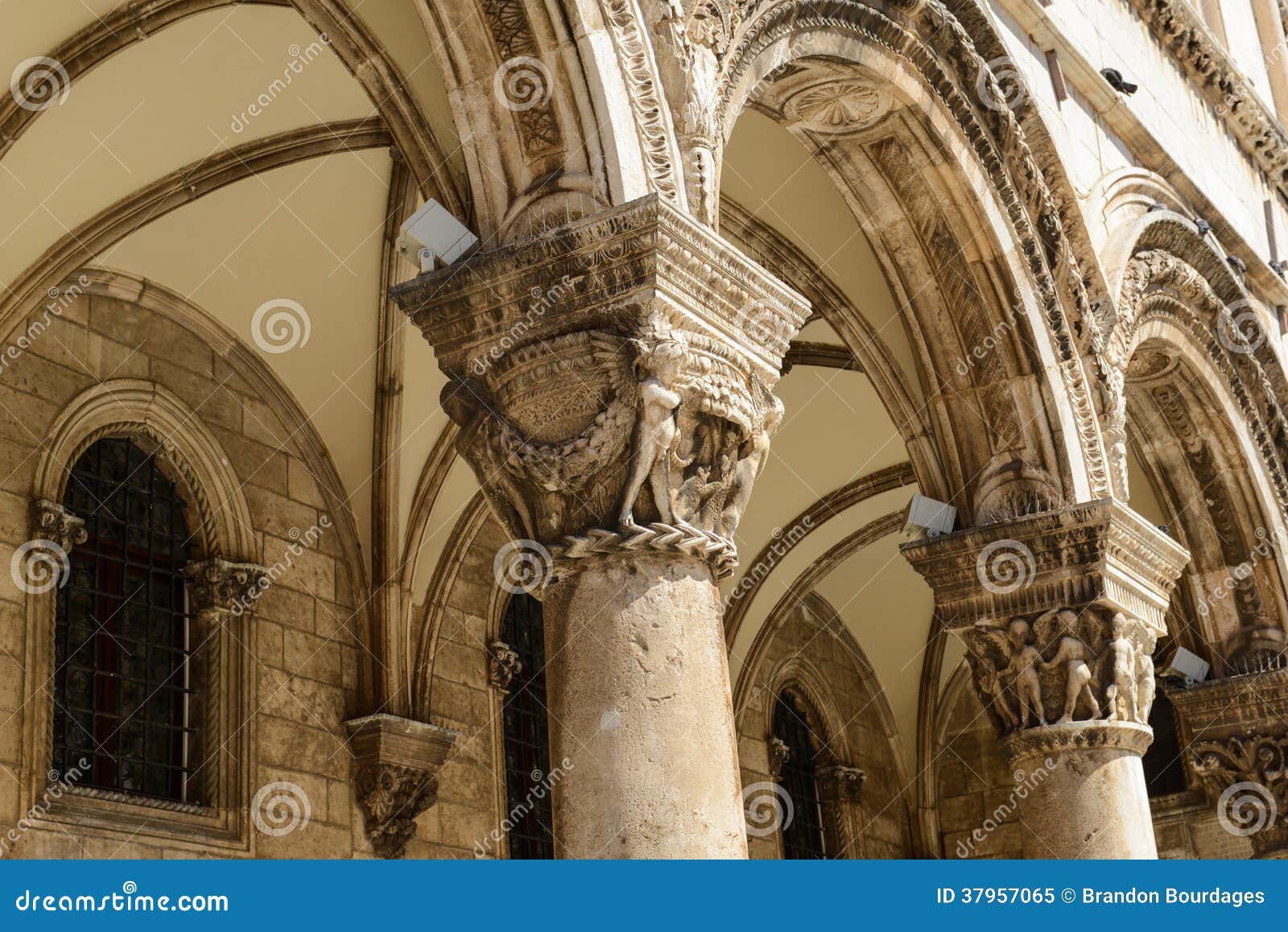 Gothic Stone Pillars stock image. Image of architectural - 37957065