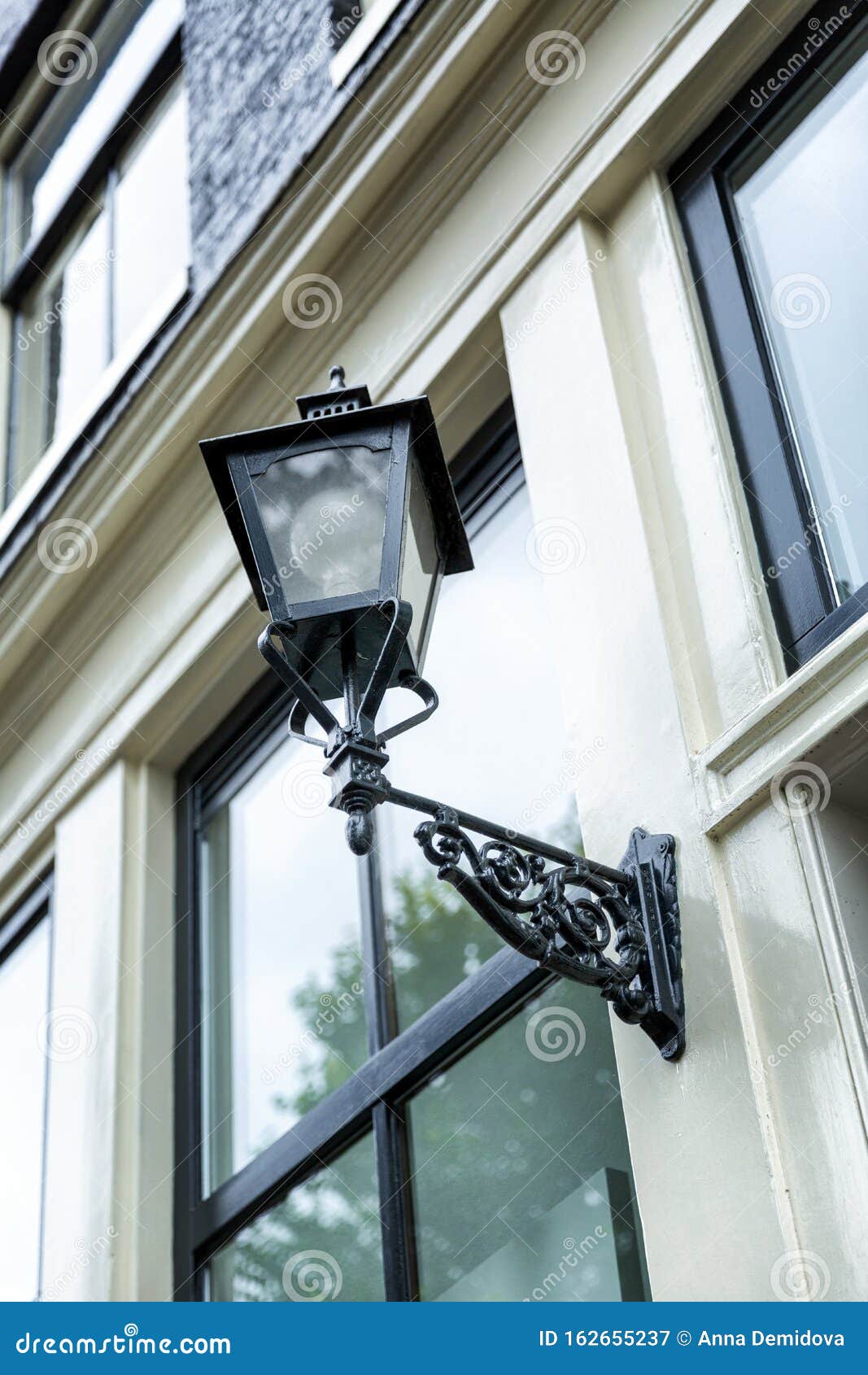 Gothic Street Lamp on the Wall of a Building. Stock Image - Image of ...