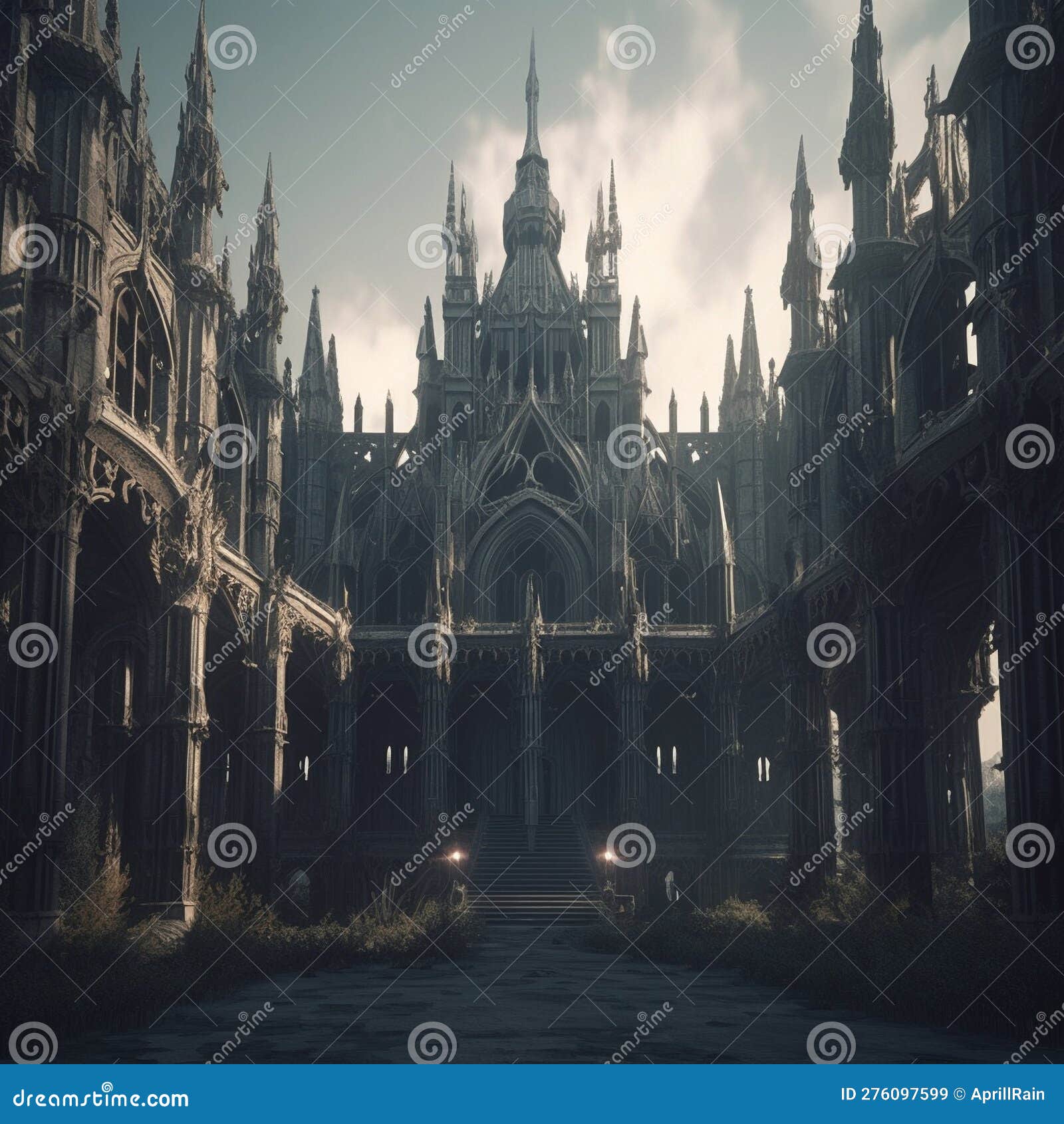 Gothic Structure with Arches Stock Illustration - Illustration of ...