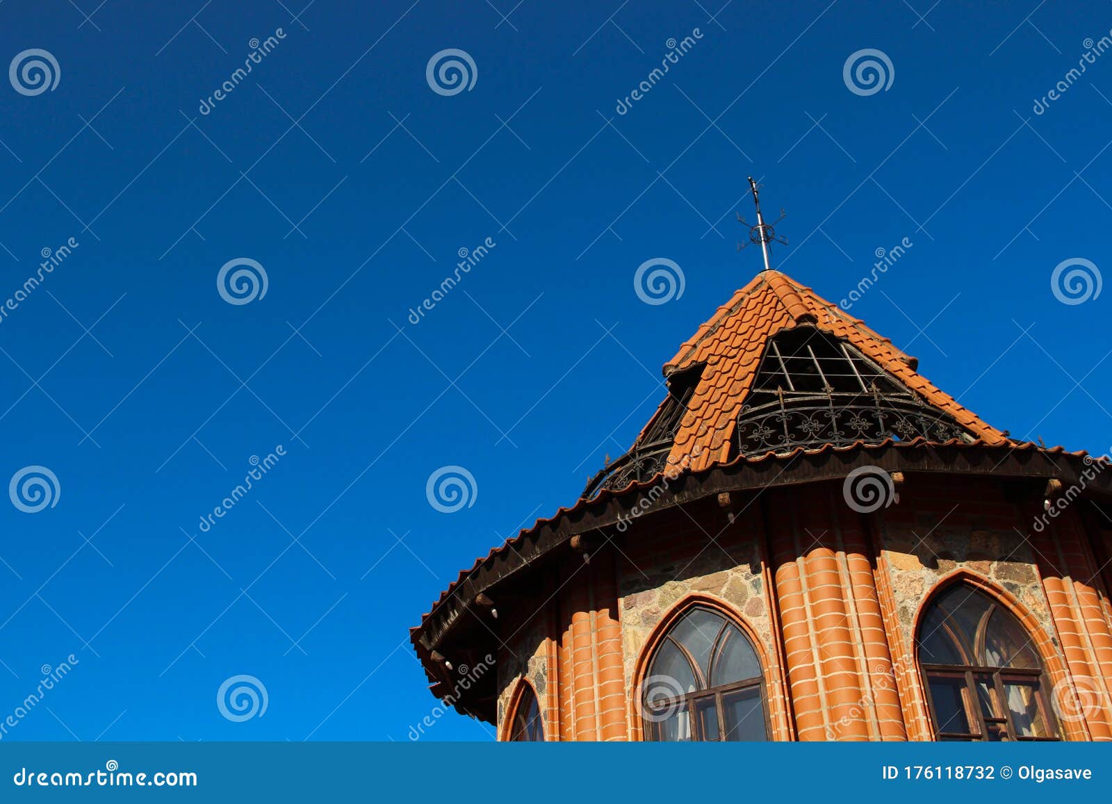 Gothic Style Architecture Built of Red Bricks. Estate with Beautiful ...