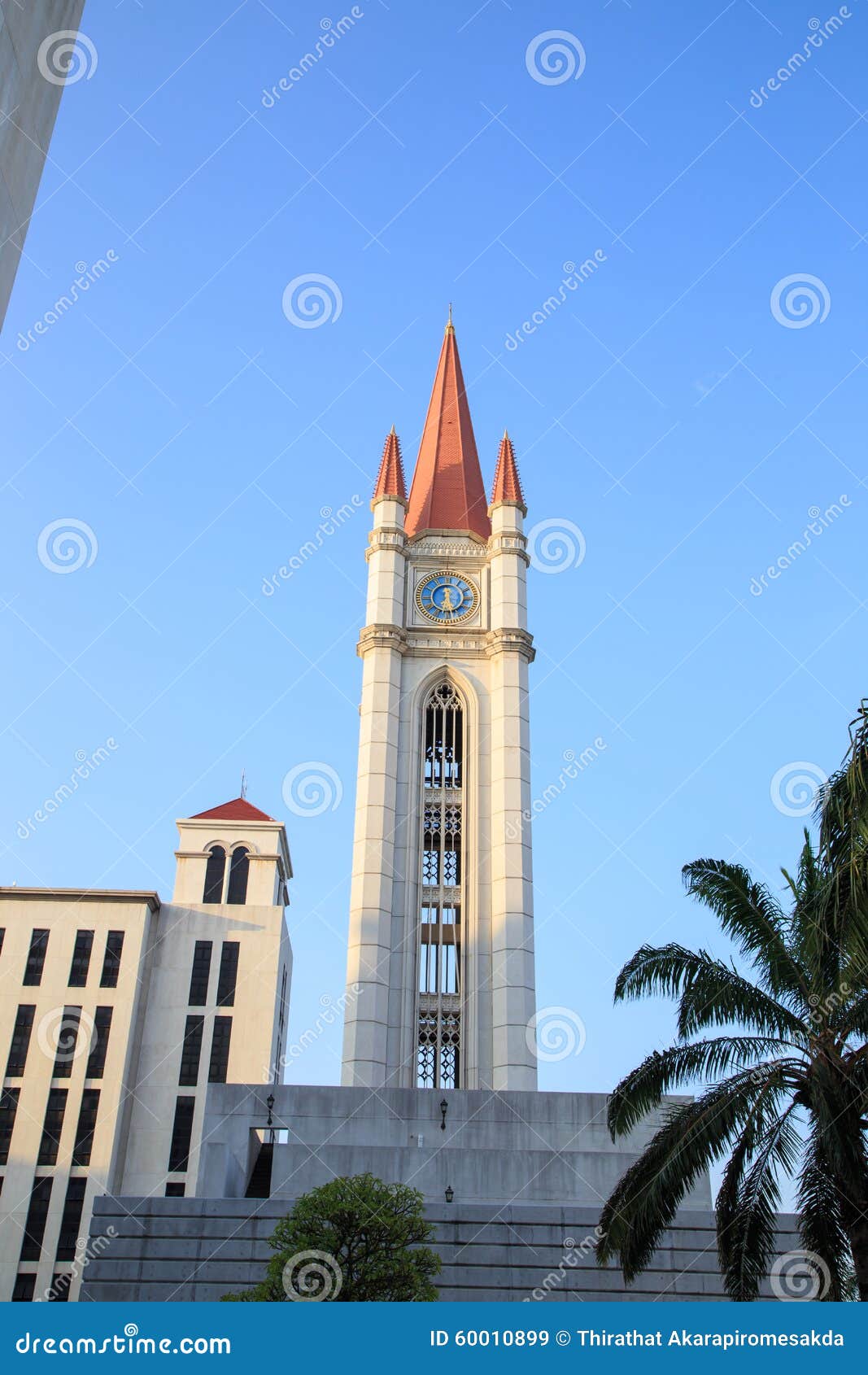 Gothic style clock tower stock image. Image of back, university - 60010899