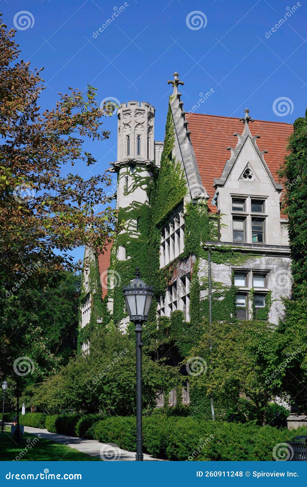 Gothic Style College Campus Stock Photo - Image of typical, bush: 260911248
