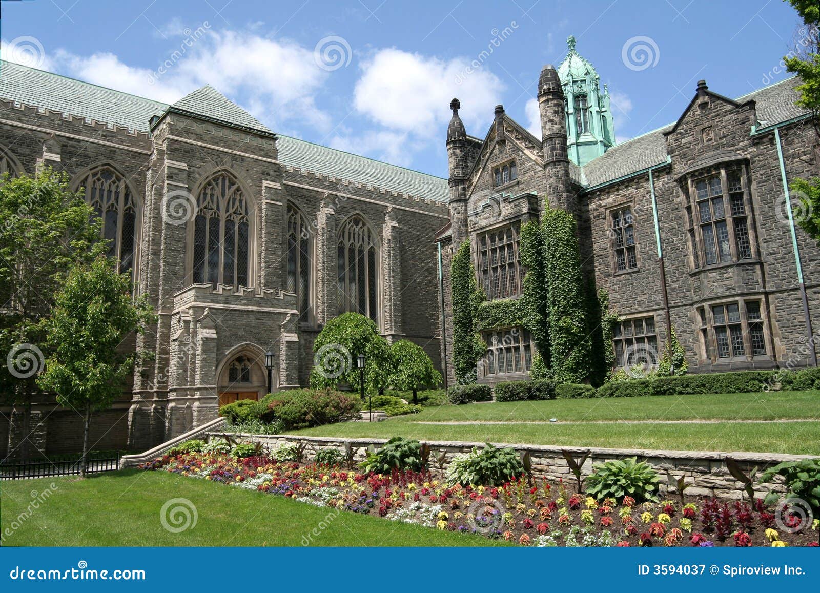 Gothic Style College & Garden Stock Image - Image: 3594037