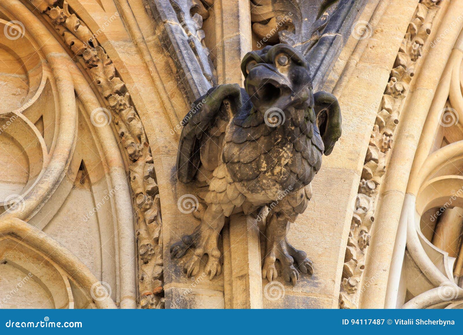 Gothic Style Gargoyle on St Vitus` Cathedral Prague Stock Image - Image ...
