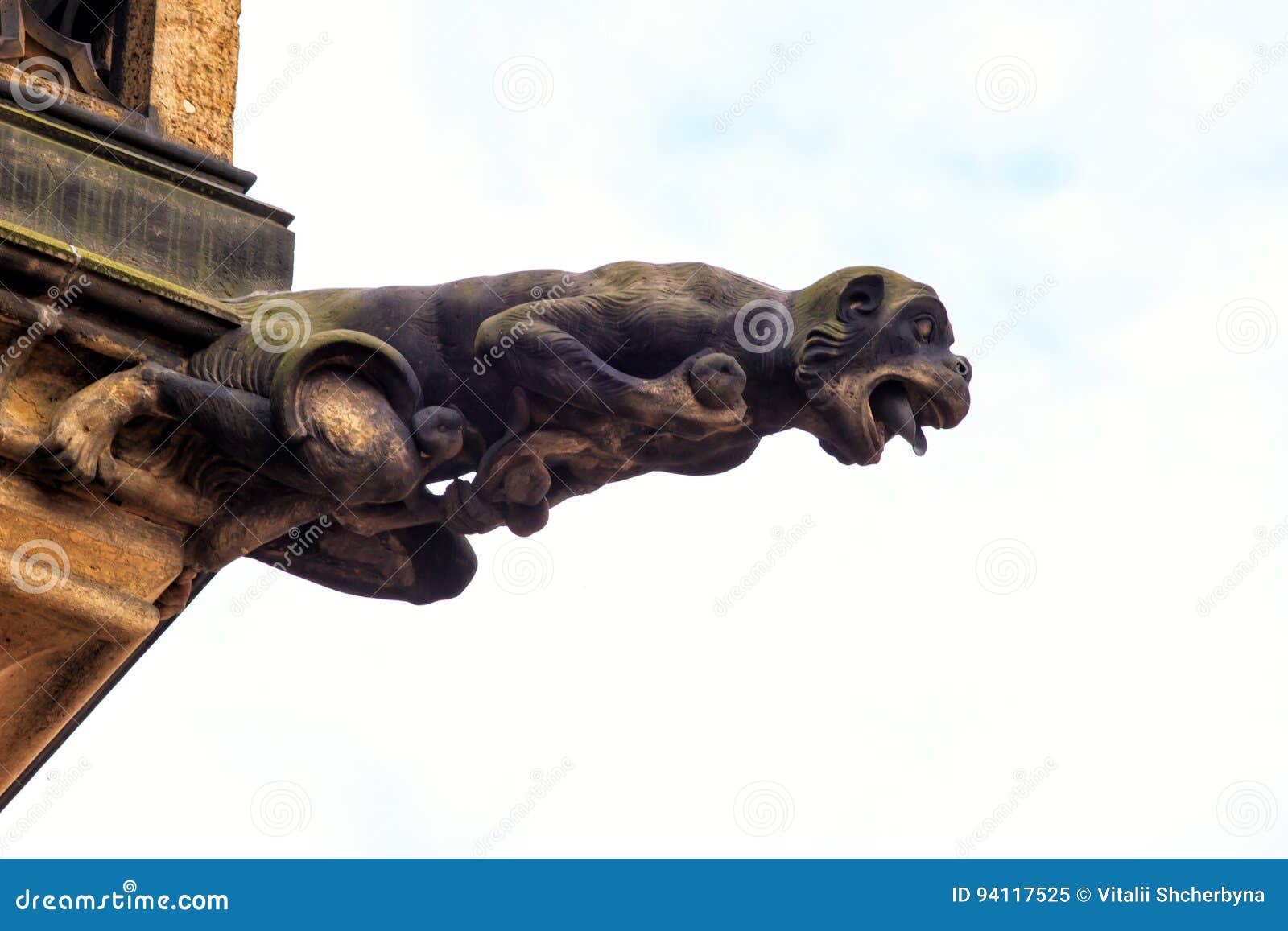 Gothic Style Gargoyle on St Vitus` Cathedral Prague Stock Image - Image ...