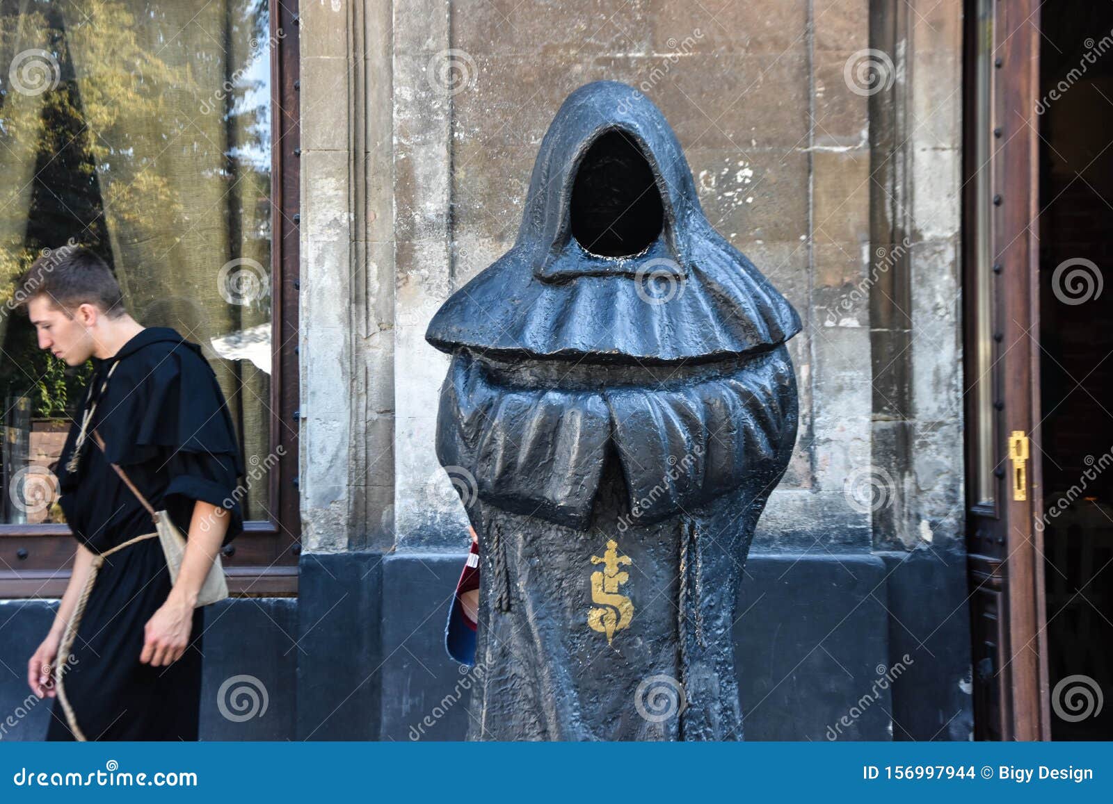 Priest Statue Stained Glass Notre Dame Cathedral Paris France Editorial ...