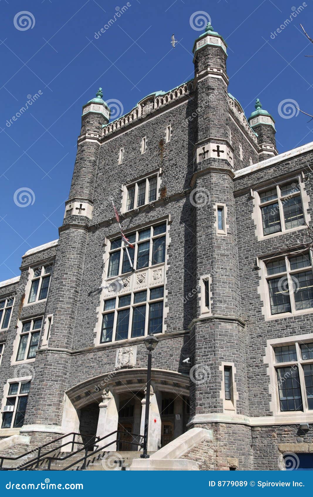 Gothic Style School Building Stock Image - Image of entrance, building ...