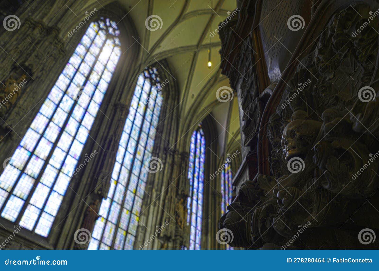 Gothic Style Skull Inside Saint Stephen Cathedral in Vienna Stock Photo ...